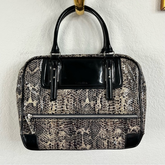 Calvin Klein | Bags | Calvin Klein Snakeskin Patent Leather Python Top ...